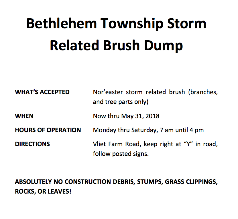 Temporary brush dump will close on June 11, 2018 at 3:00 pm. | Township ...
